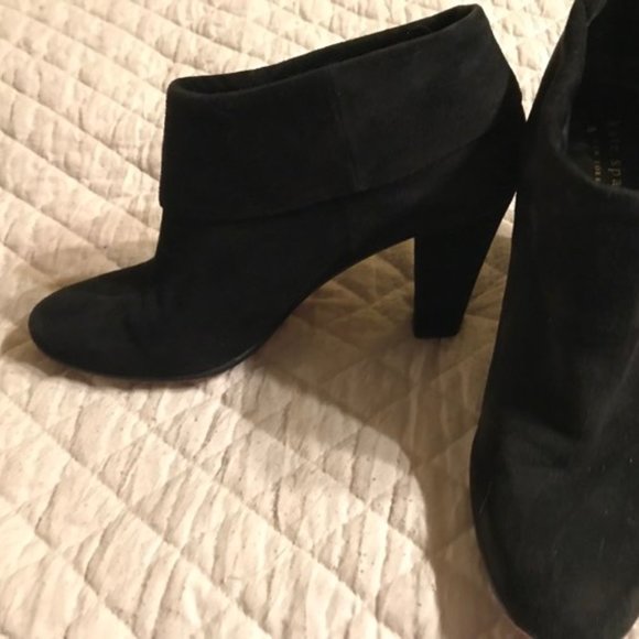 kate spade | Shoes | Kate Spade New York Black Suede Foldover Booties ...